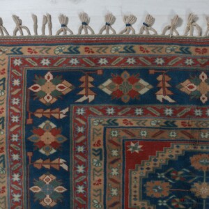 5x6 Vintage Rug, Red Blue Turkish Rug, Anatolian Rug, Bedroom Rug ...