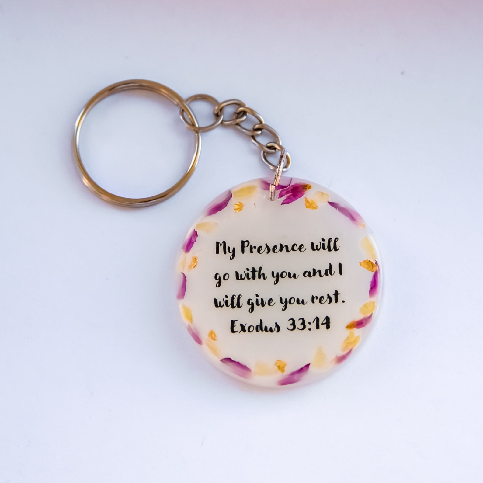 Custom Round Bible Verse Keychain | Etsy