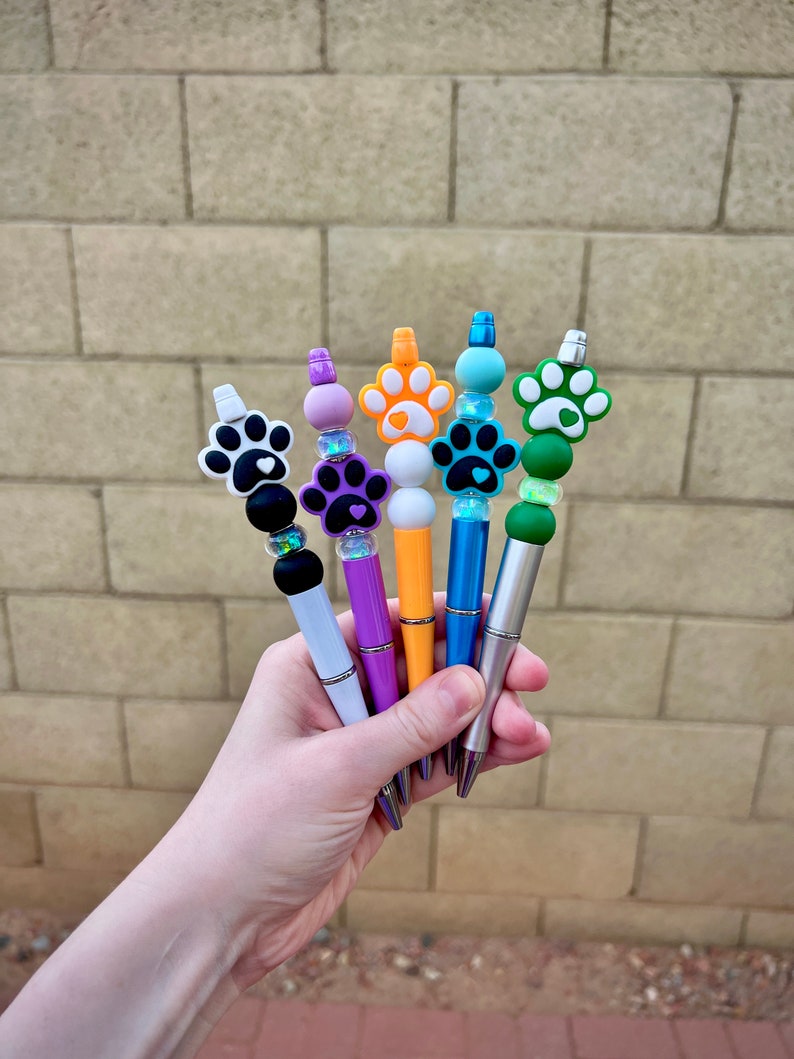 Paw Print Pens / Beadable Pens / Custom Pens - Etsy