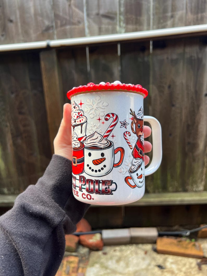 North Pole Brewing Company Christmas Tumbler, Bedazzled Lid - Etsy