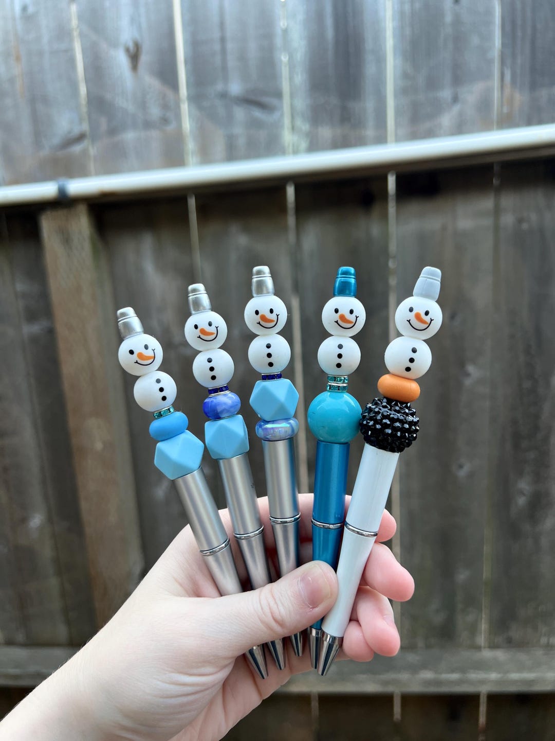 Snowman Pen / Beadable Pen / Custom Pen / Christmas Themed Pens ...