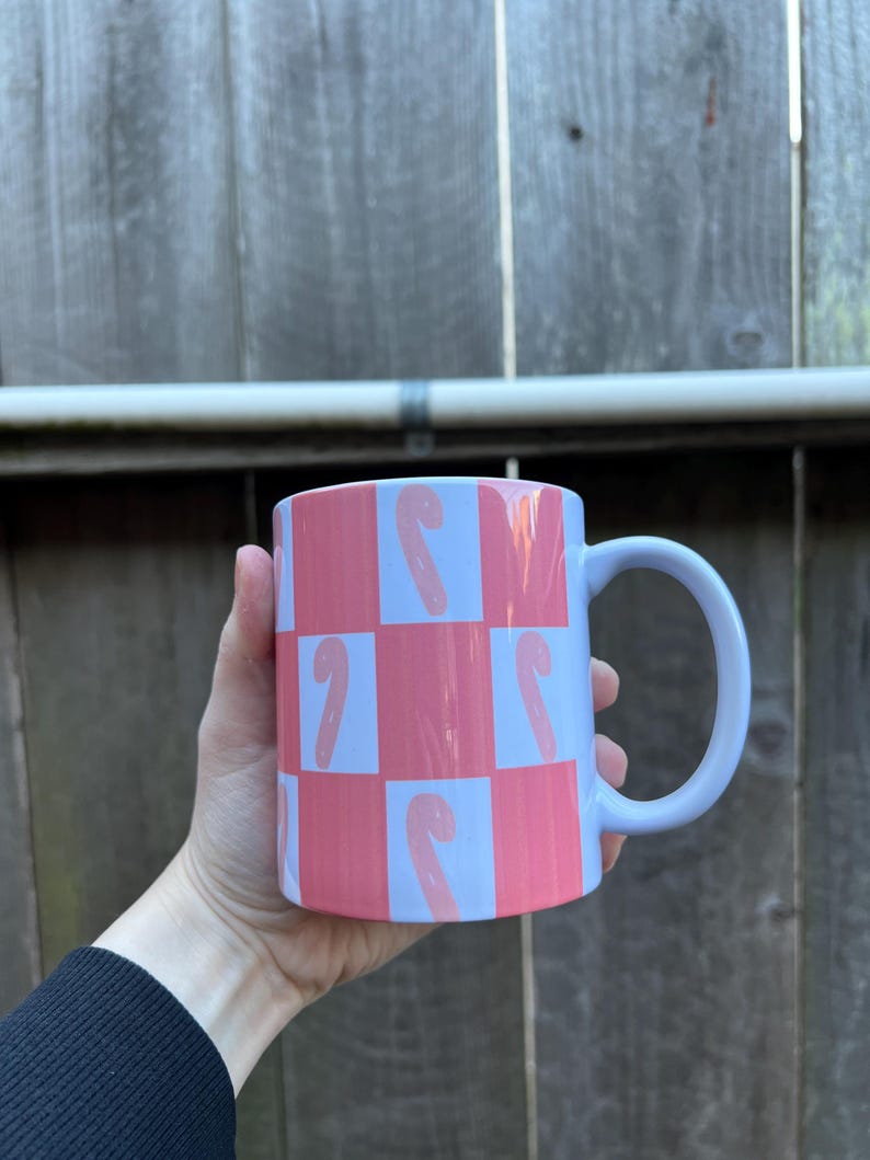 Candy Cane Coffee Mug, Christmas Design (12 Ounce) - Etsy