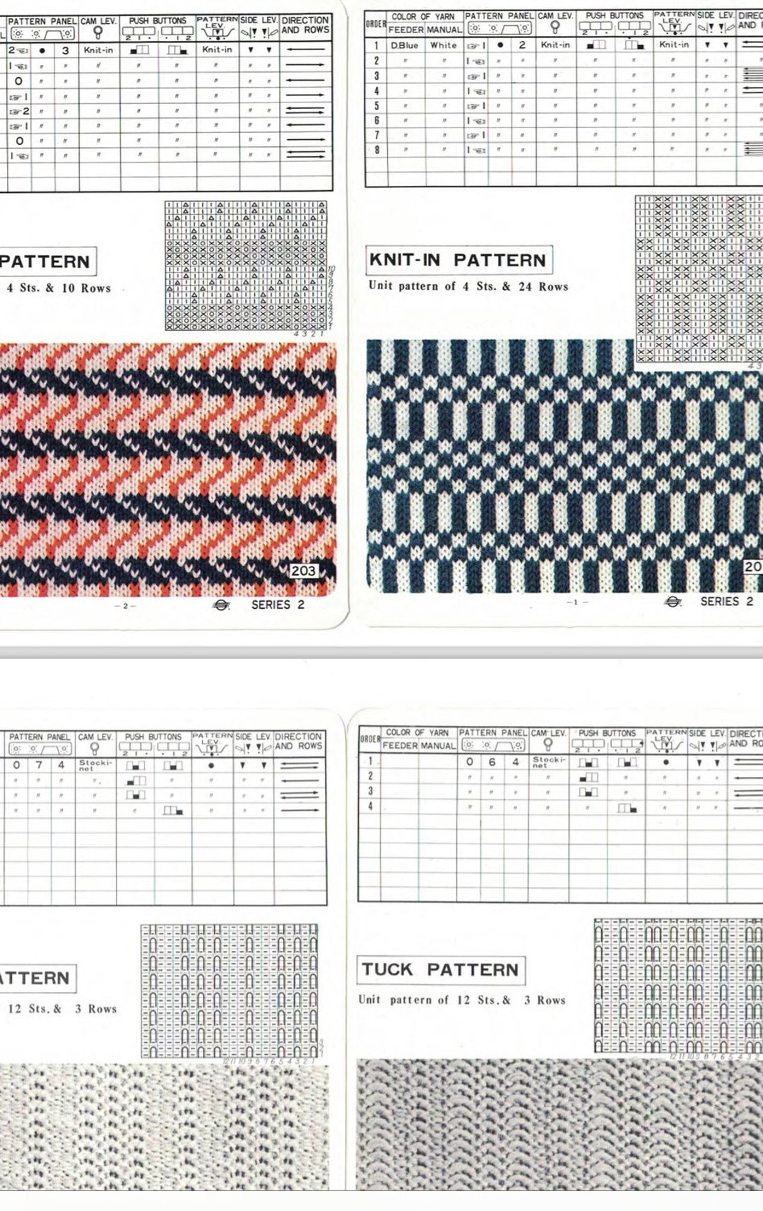 128 Patterns, Studio Manual Pattern Cards Set, Knitting Machine, Punch ...