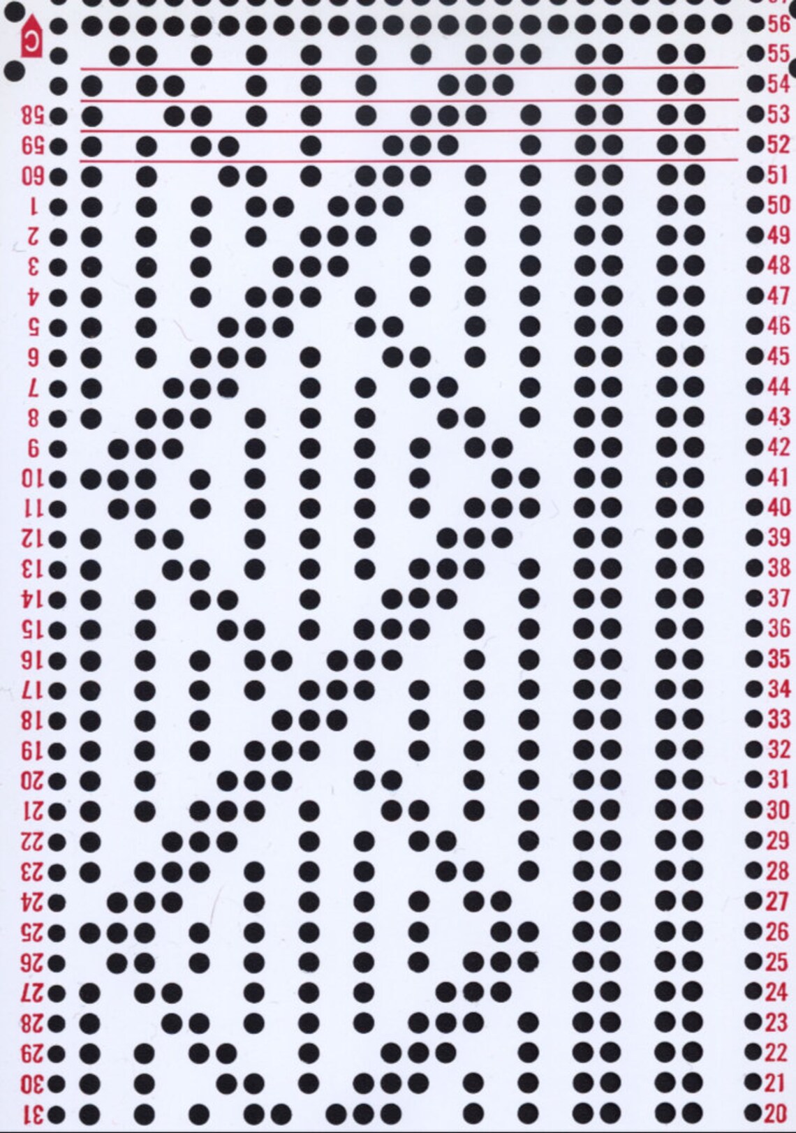 24 Stitch Punch Card Patterns, Knitting Machine Punch Cards, Machine ...