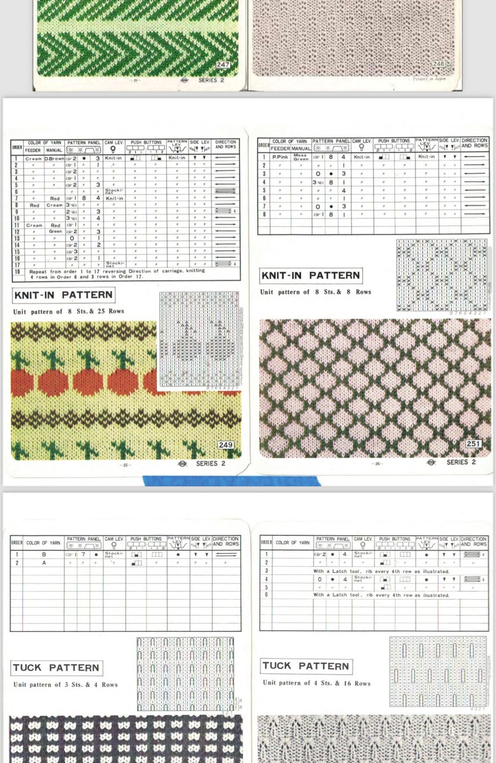 128 Patterns, Studio Manual Pattern Cards Set, Knitting Machine, Punch ...