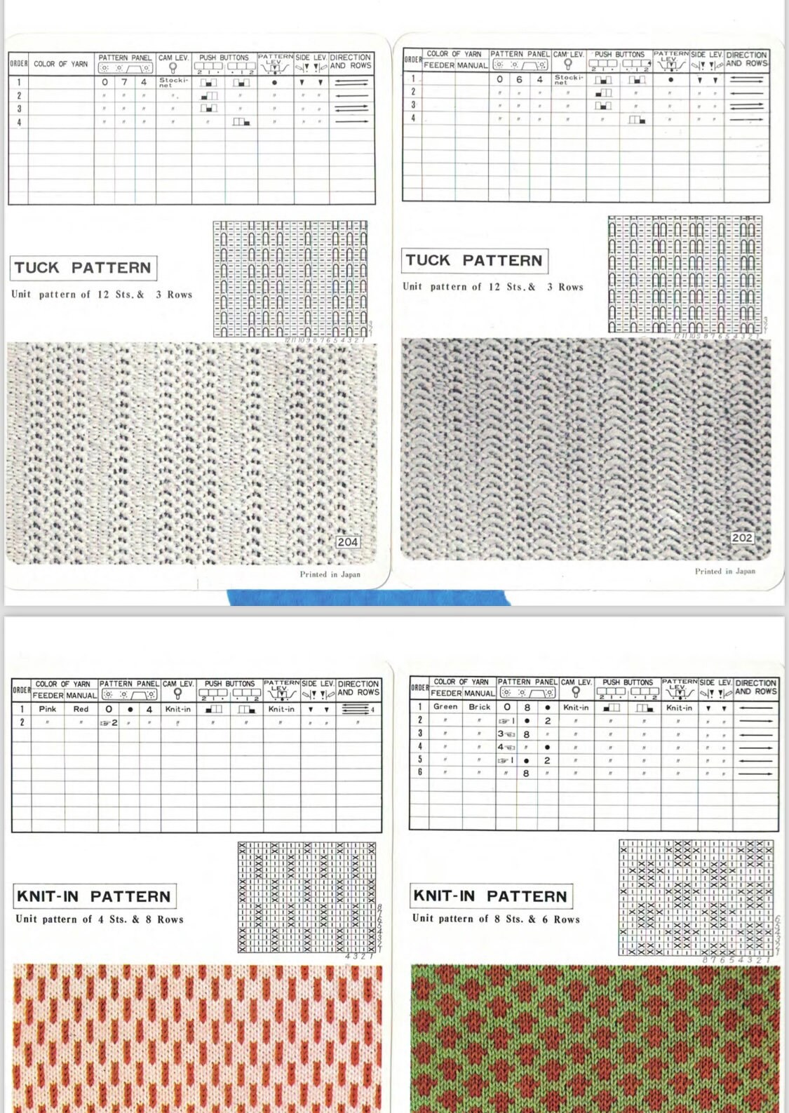 128 Patterns, Studio Manual Pattern Cards Set, Knitting Machine, Punch ...