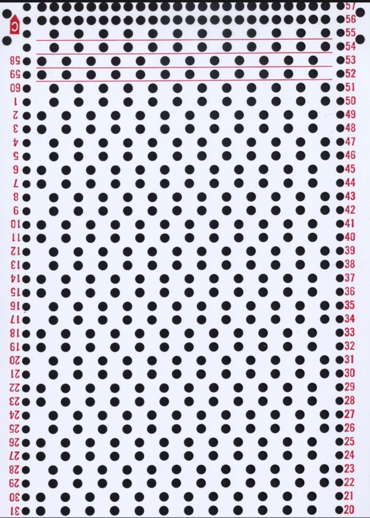 24 Stitch Punch Card Patterns, Knitting Machine Punch Cards, Machine ...