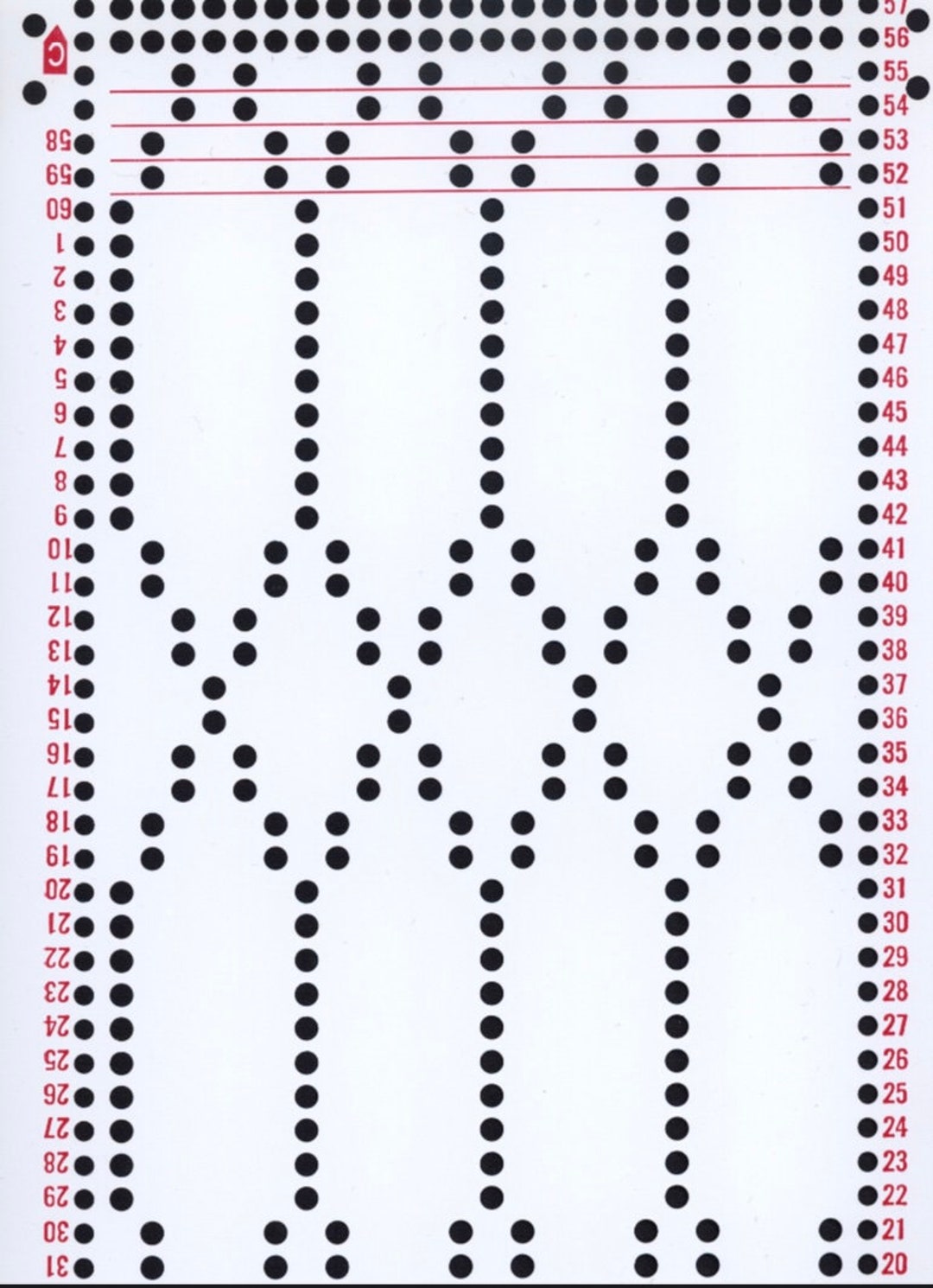 24 Stitch Punch Card Patterns, Knitting Machine Punch Cards, Machine ...