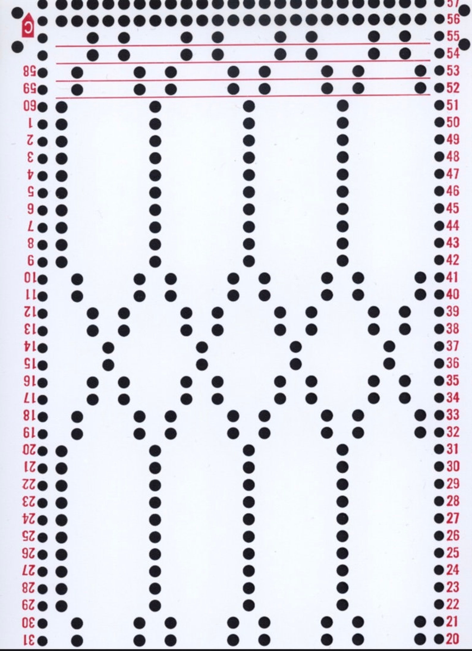 24 Stitch Punch Card Patterns, Knitting Machine Punch Cards, Machine ...