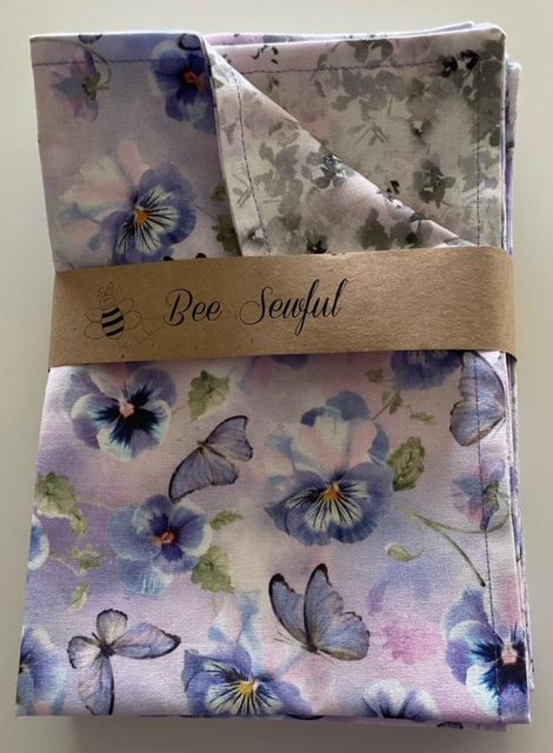 Butterfly and Flower Pastel Double-sided Cloth Napkins, Set of 8 - Etsy
