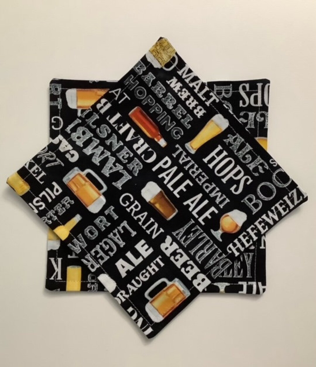 Beer Themed (#2) Double-sided Cloth Cocktail Napkins, Set of 8 - Etsy