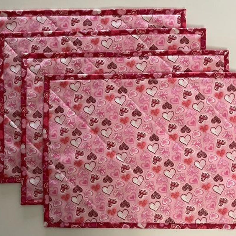 Pink and Red Place Mats - Etsy