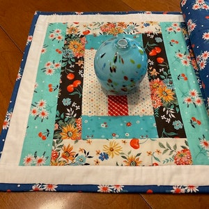 Summertime Scrappy Quilted Double-sided Table Runner - Etsy