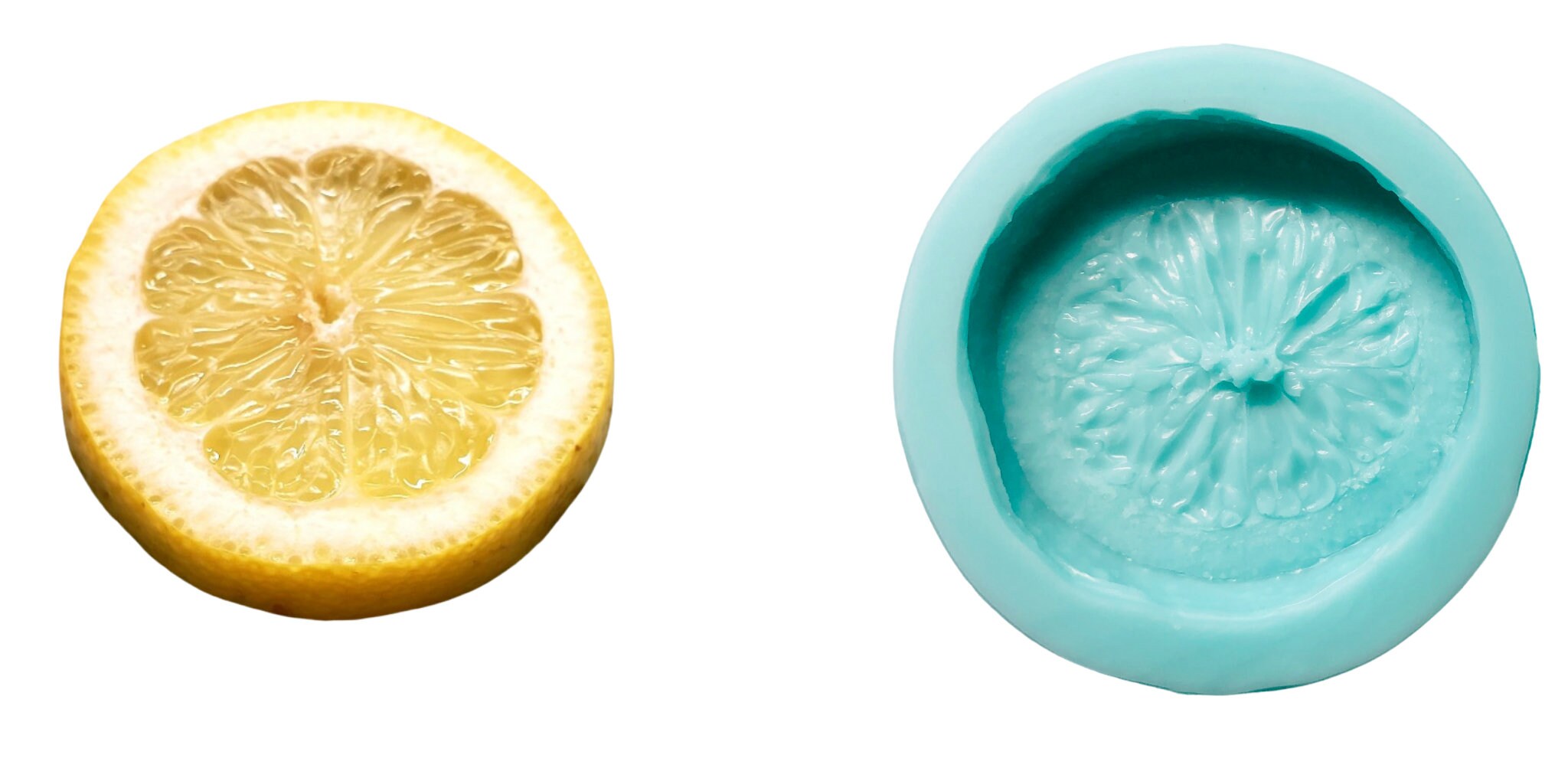 2pc Lemon Slice Citrus Silicone Mold. Embeds for Wax Soap | Etsy