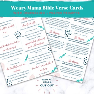 Printable Bible Verse Cards for Tired Moms - Etsy