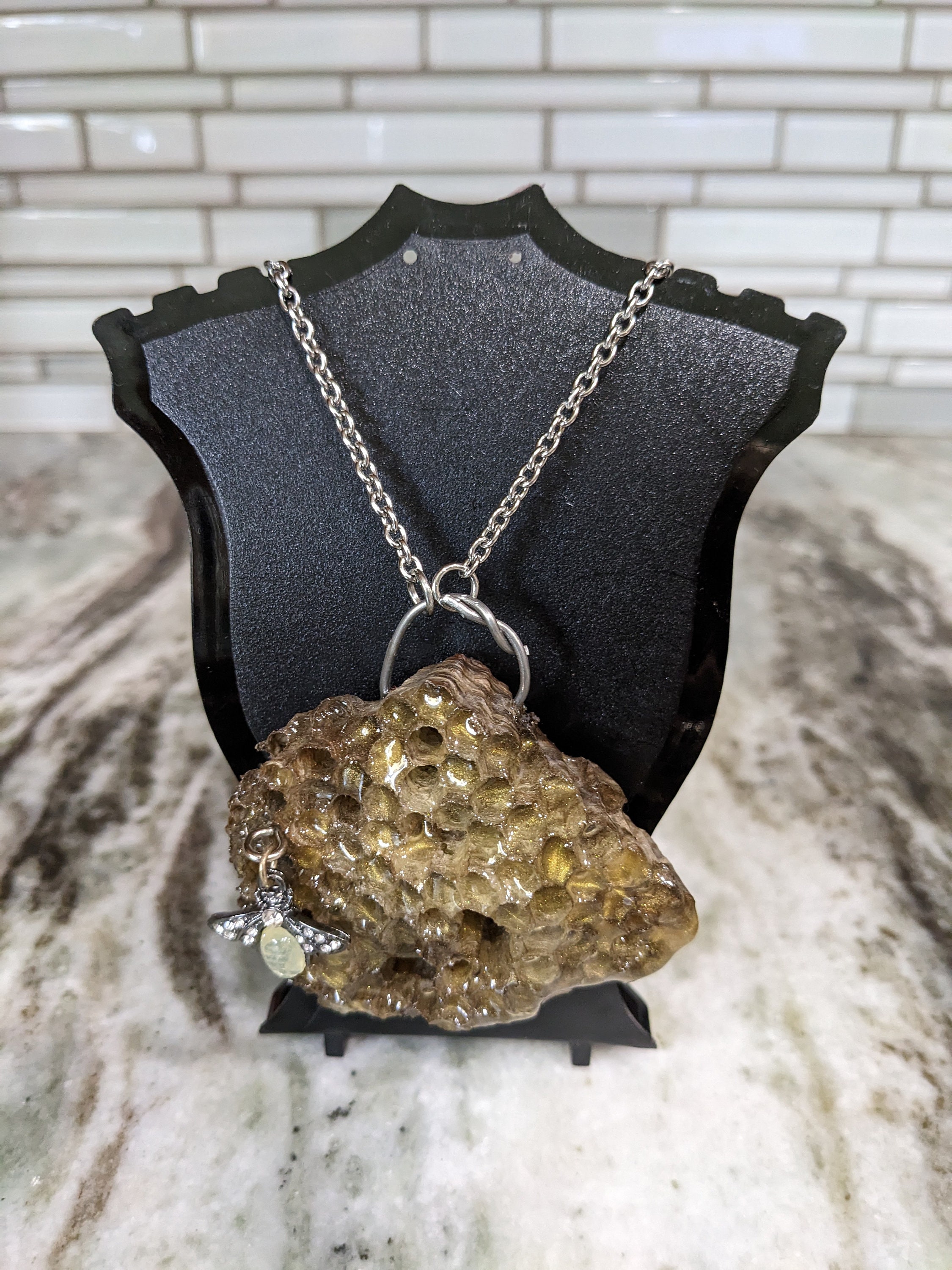Honeycomb Real Wasp Nest Honey Drip Resin Handmade Necklace - Etsy