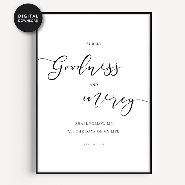 Surely Goodness and Mercy Wall Art - Etsy