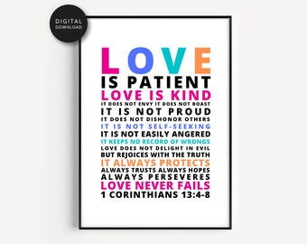 Love is Patient Love Never Fails Love Canvas Love is - Etsy