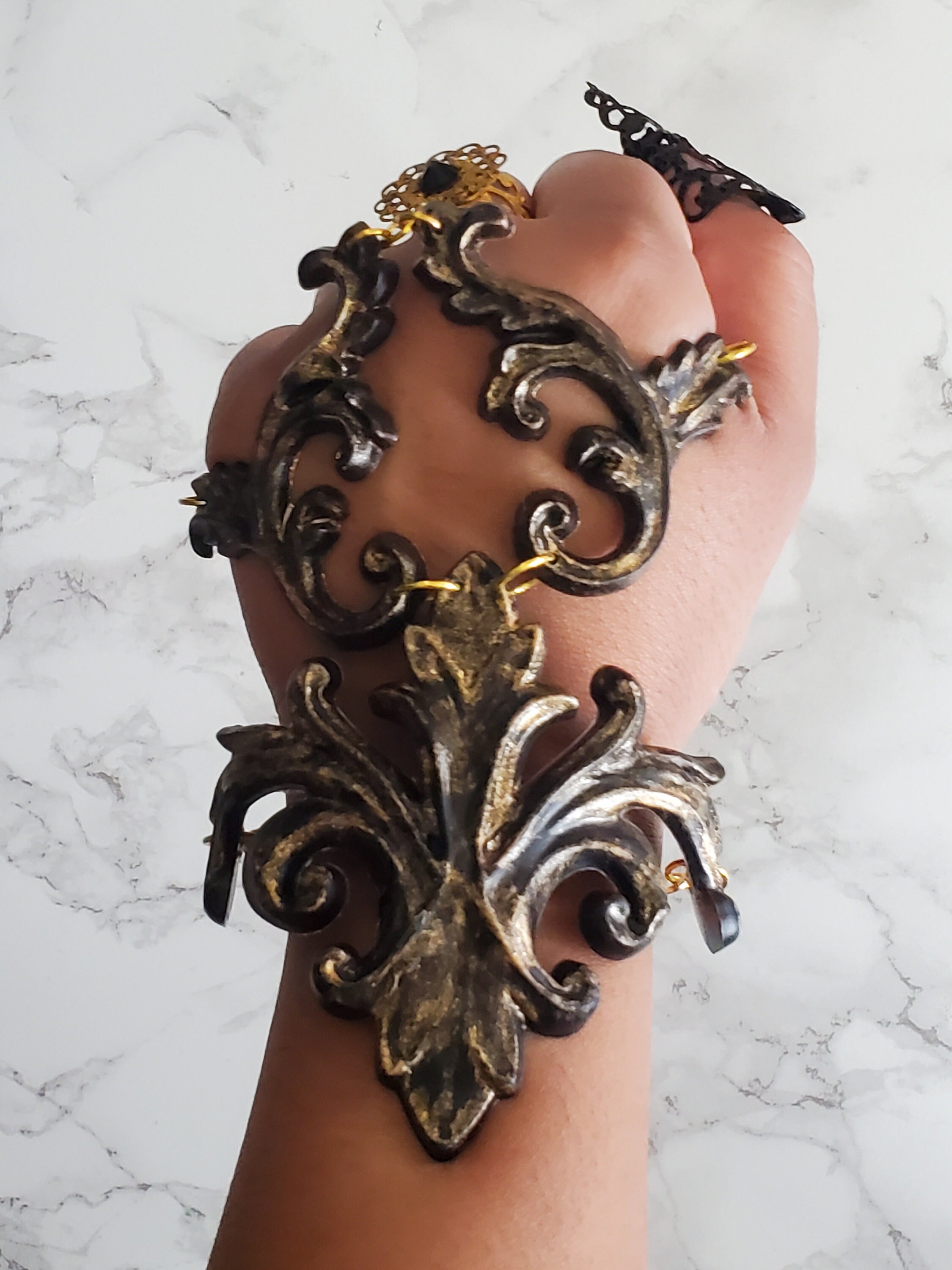 B-GRADE Distressed Filigree Hand Armor, Armour Cuff Vambrace - Etsy