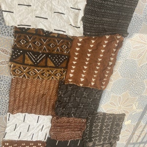 Authentic African Mudcloth Scrap Pieces, Mudcloth Remnants, 13 ...