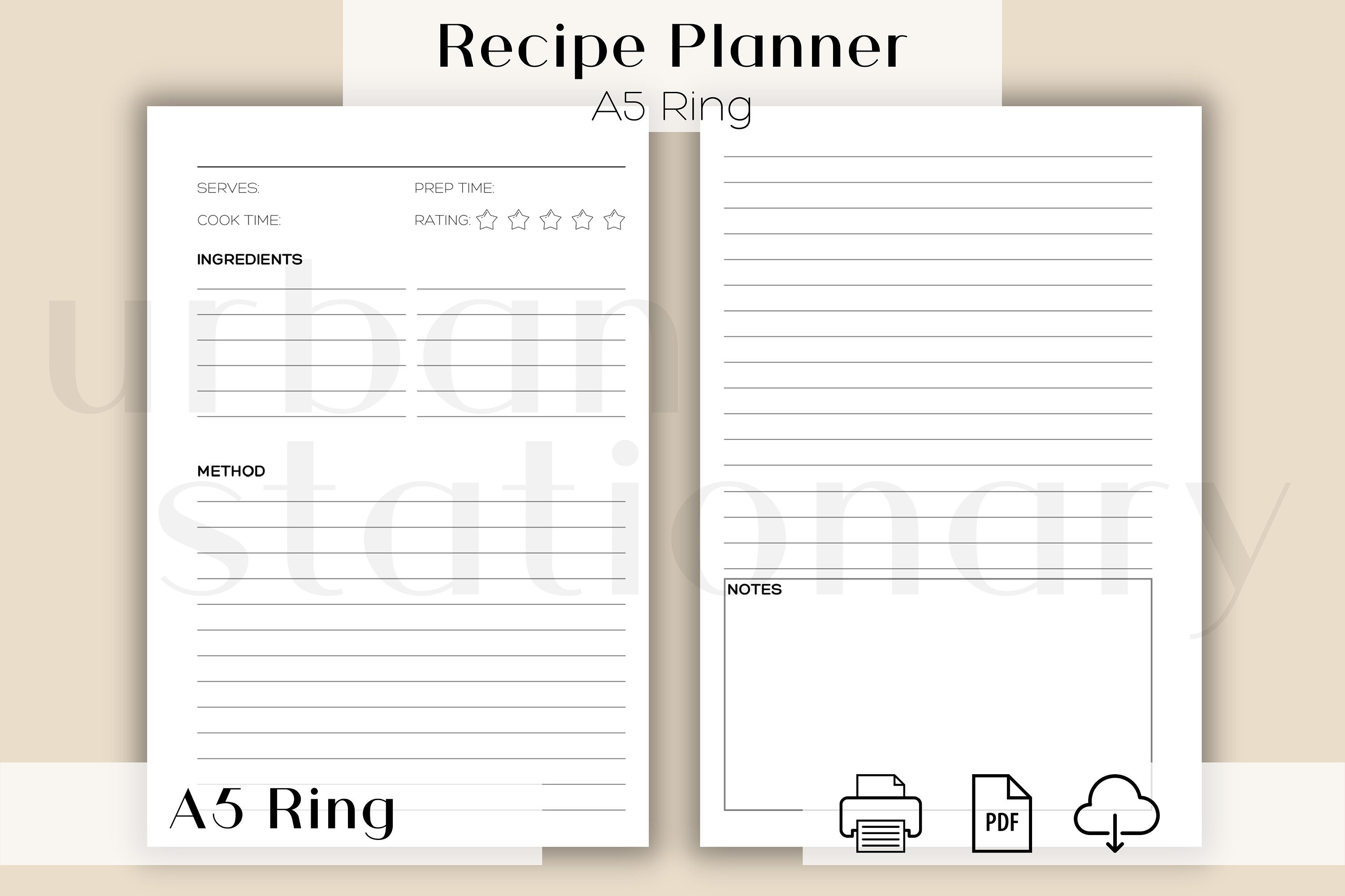 Recipe Card Planner Insert A5 Recipe Card Planner Insert - Etsy UK