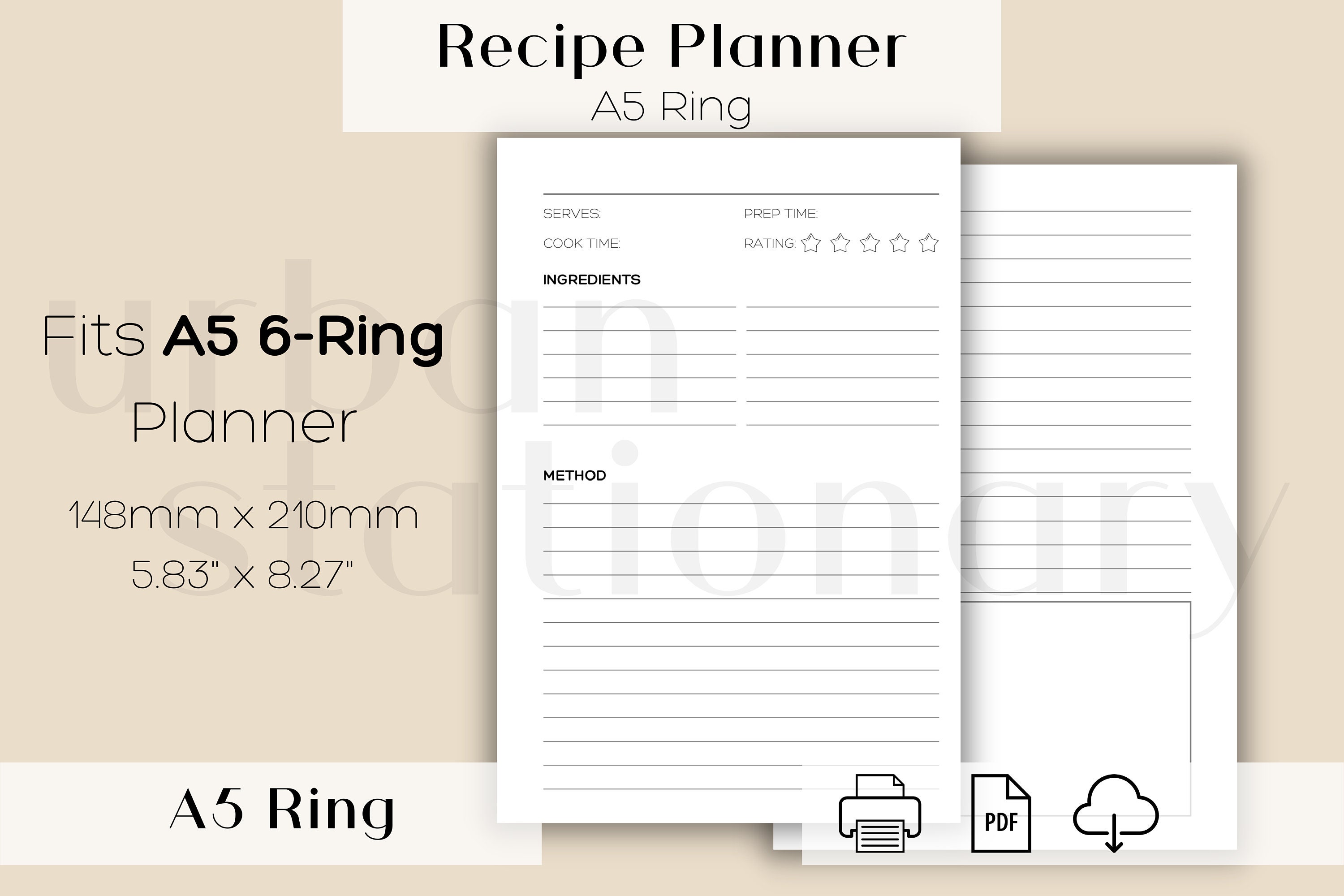 Recipe Card Planner Insert A5 Recipe Card Planner Insert - Etsy UK