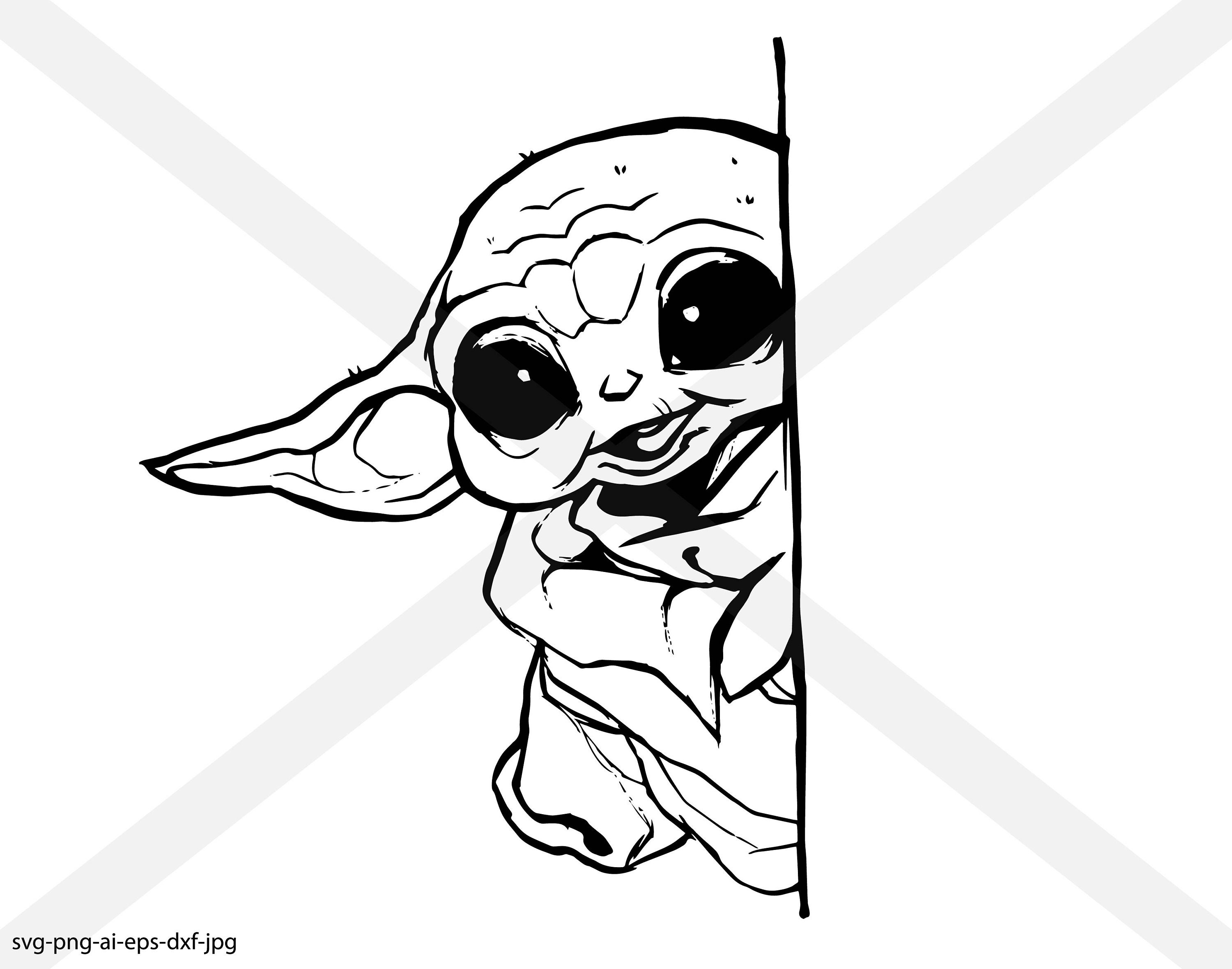 Baby Grogu silhouette INSTANT DOWNLOAD | Etsy