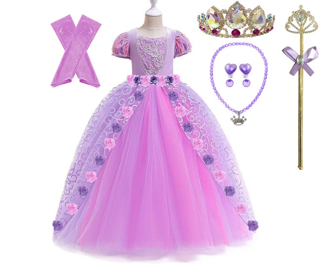 Princess Rapunzel Inspired Birthday Party Dress up Gift Set With Bag ...