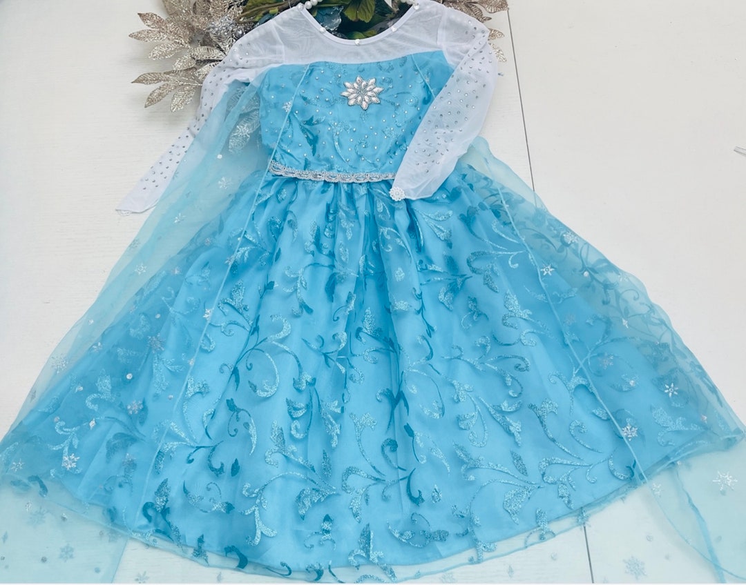 Disney Inspired Frozen Elsa Princess Dress Costume Set Birthday Party
