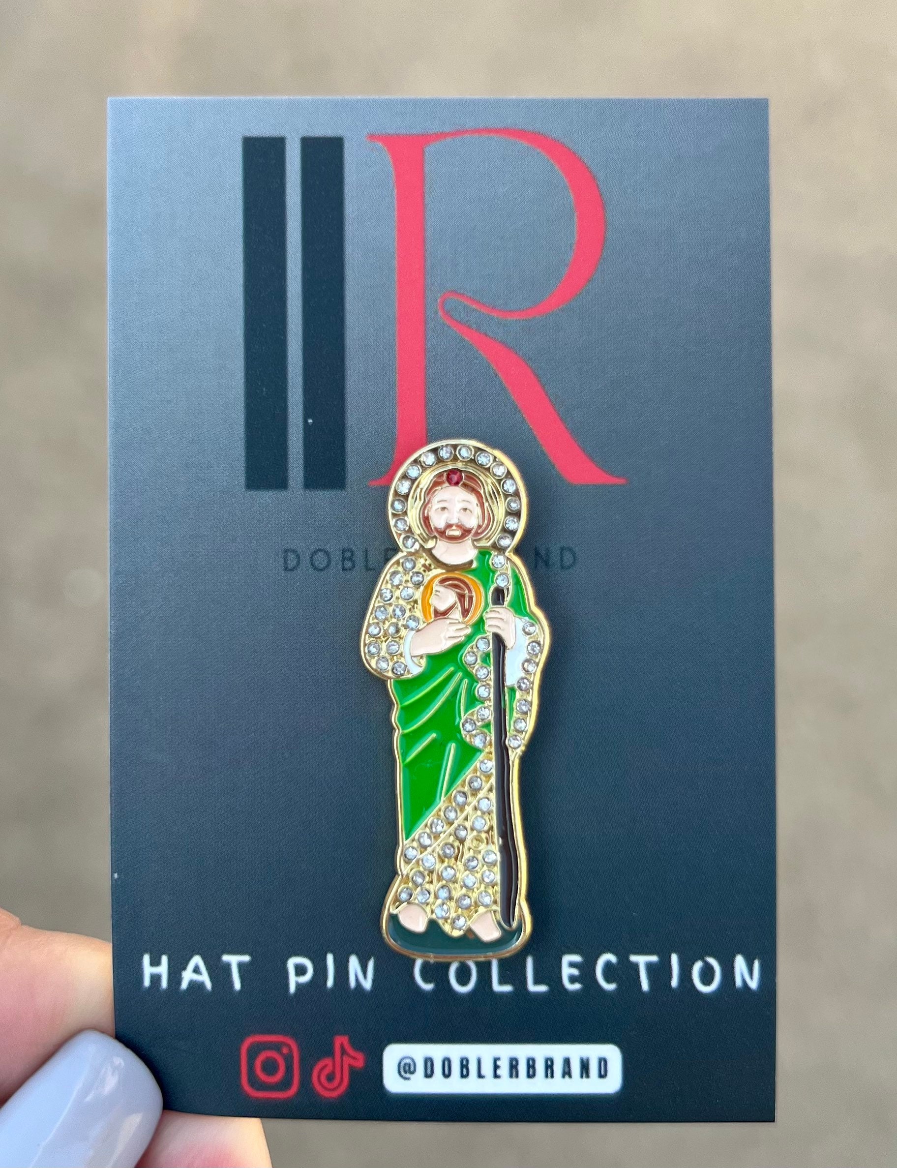 San Judas Rhinestone Hat Pin - Etsy