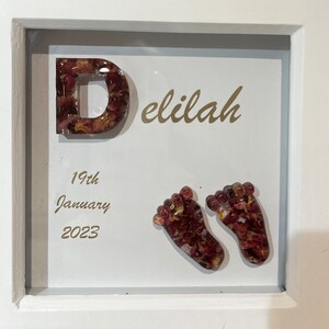 NEW Baby Initial Frame With Dried Flowers, Christening Gifts, Gifts for Girls, Gifts for Boys ...