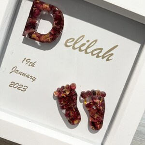 NEW Baby Initial Frame With Dried Flowers, Christening Gifts, Gifts for Girls, Gifts for Boys ...