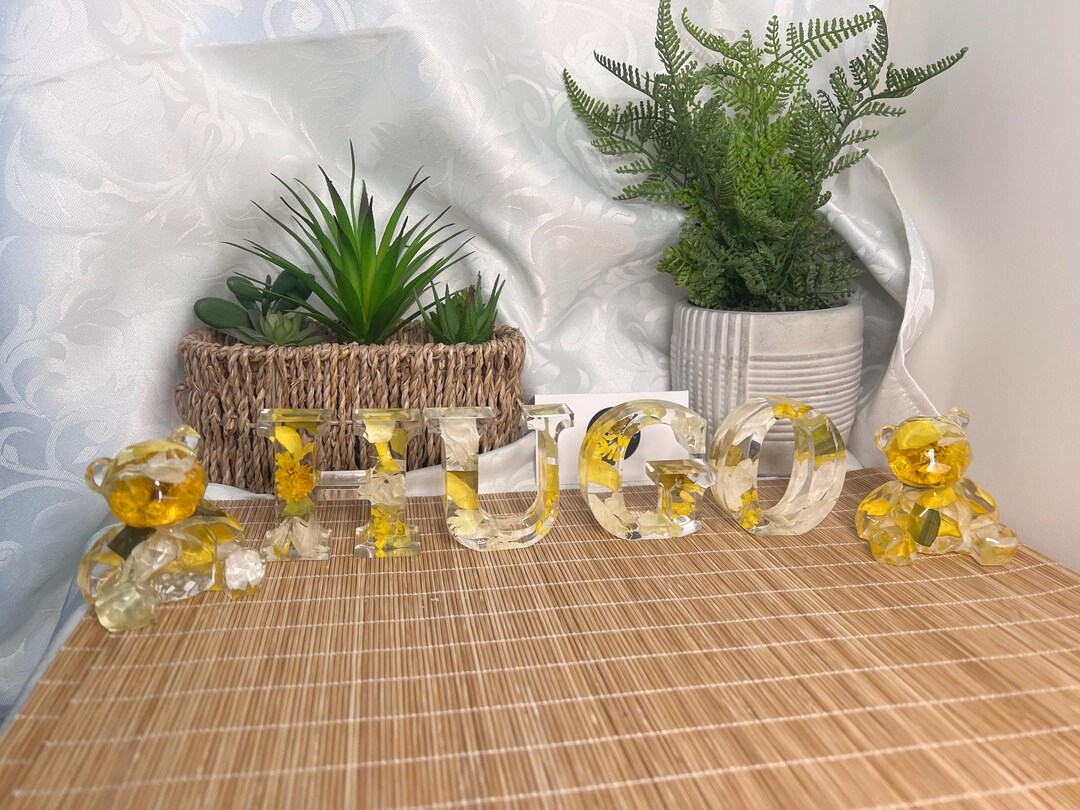 Floral Resin Letter, Wedding Flower Keepsake, Handmade Small Letters ...
