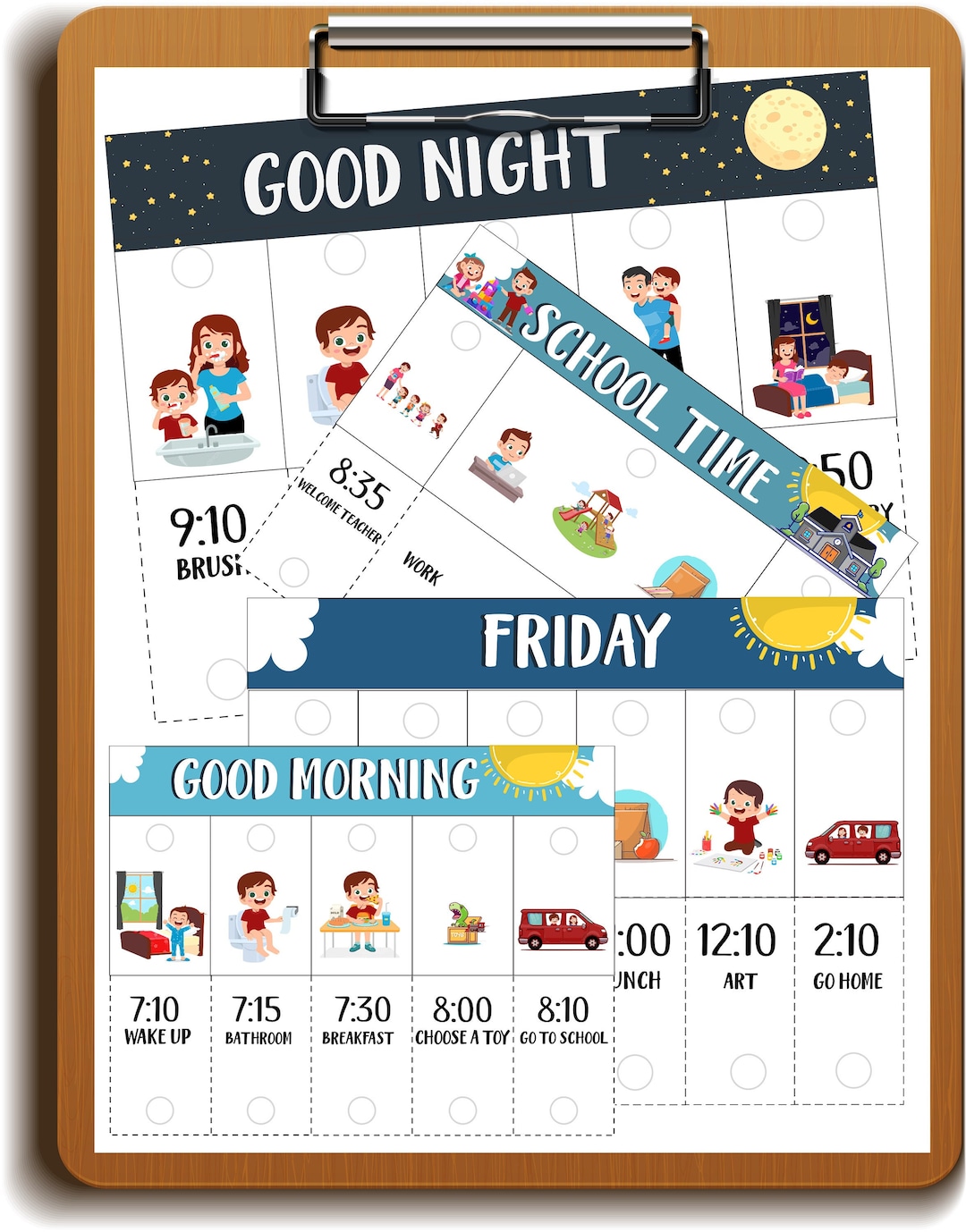 Rutina Visual PERSONALIZADA Para Mañana / Tarde / Noche / Escuela - Etsy