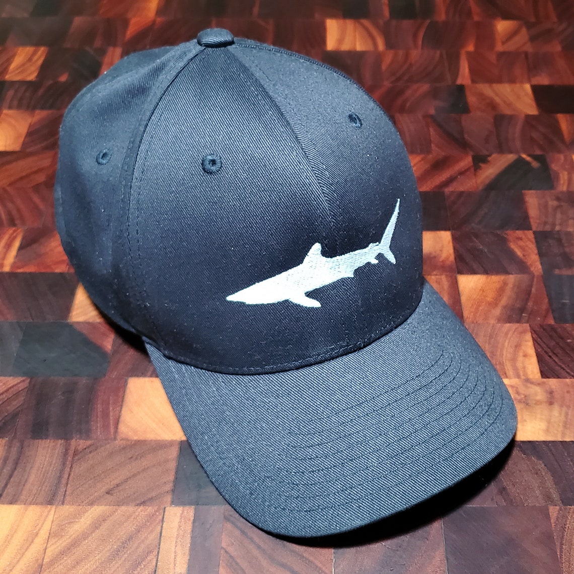 The BEST SHARK Hat on the Market Flex-fit Embroidered Shark | Etsy