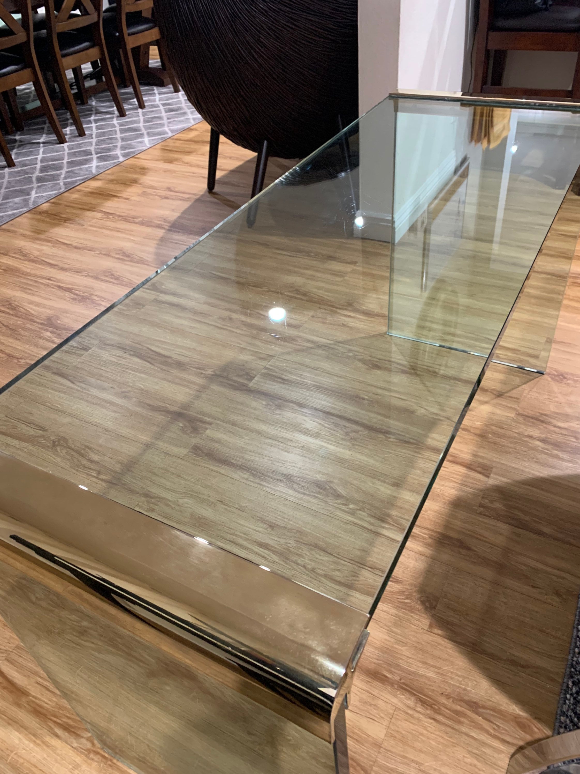 Vintage Pace Collection Glass & Brass Waterfall Console Table - Etsy