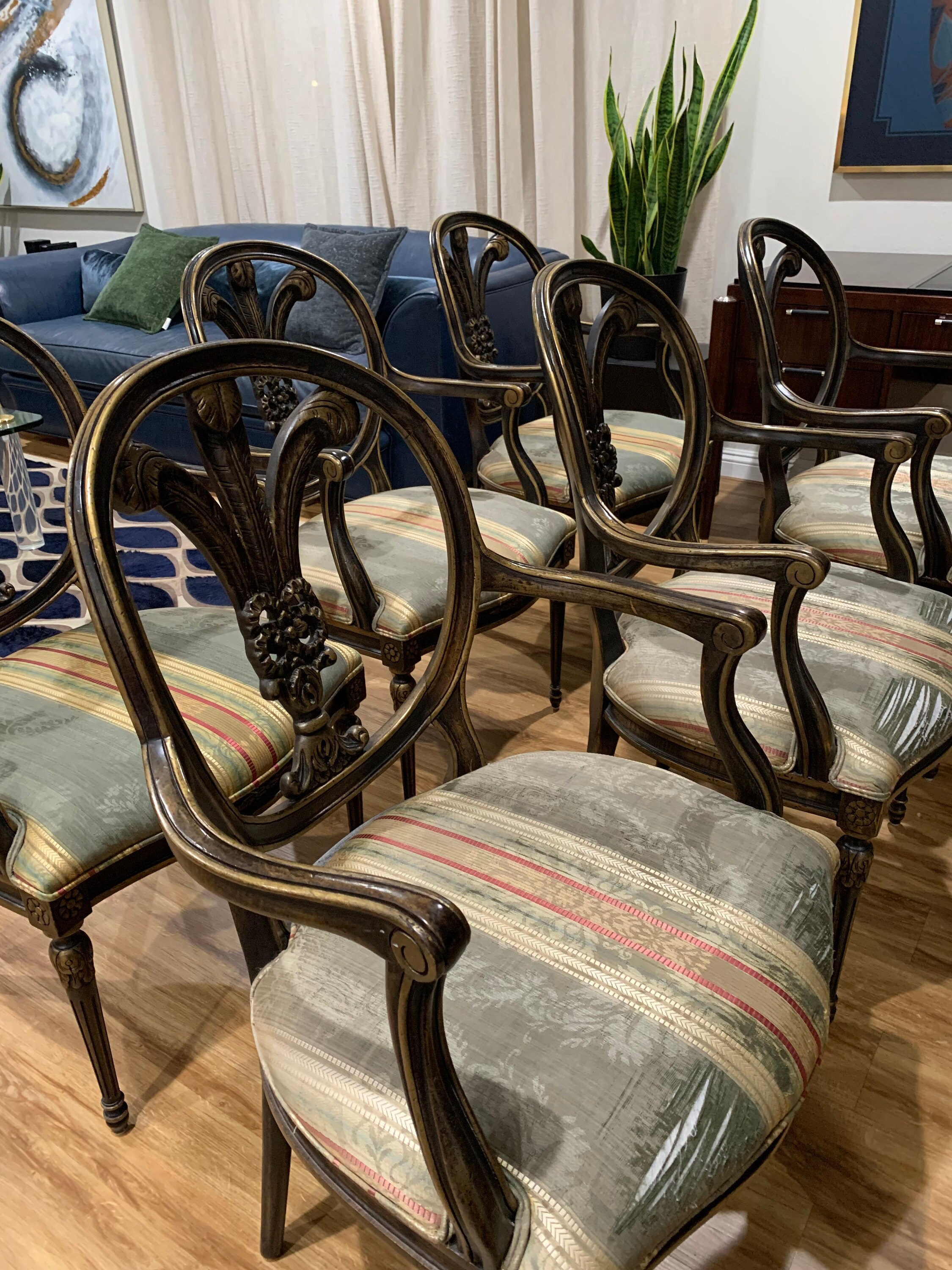 French Set of Six Louis XIV Style Dining Chairs - Etsy