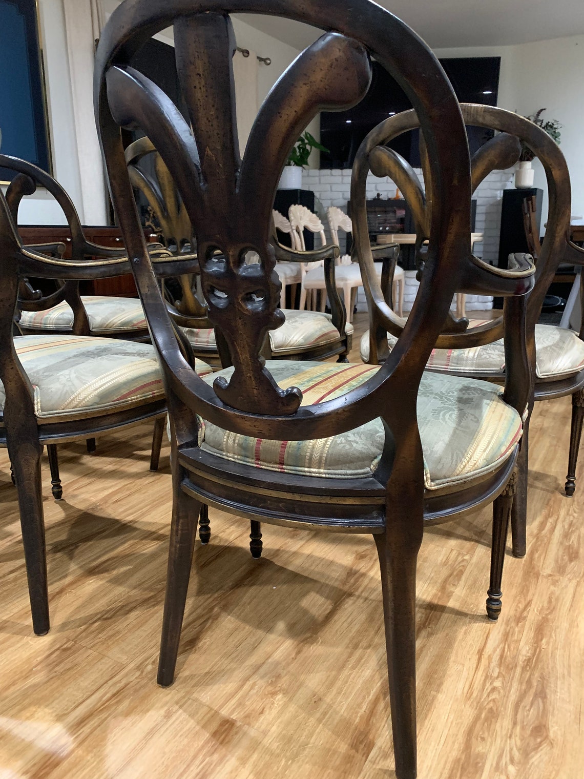 French Set of Six Louis XIV Style Dining Chairs - Etsy