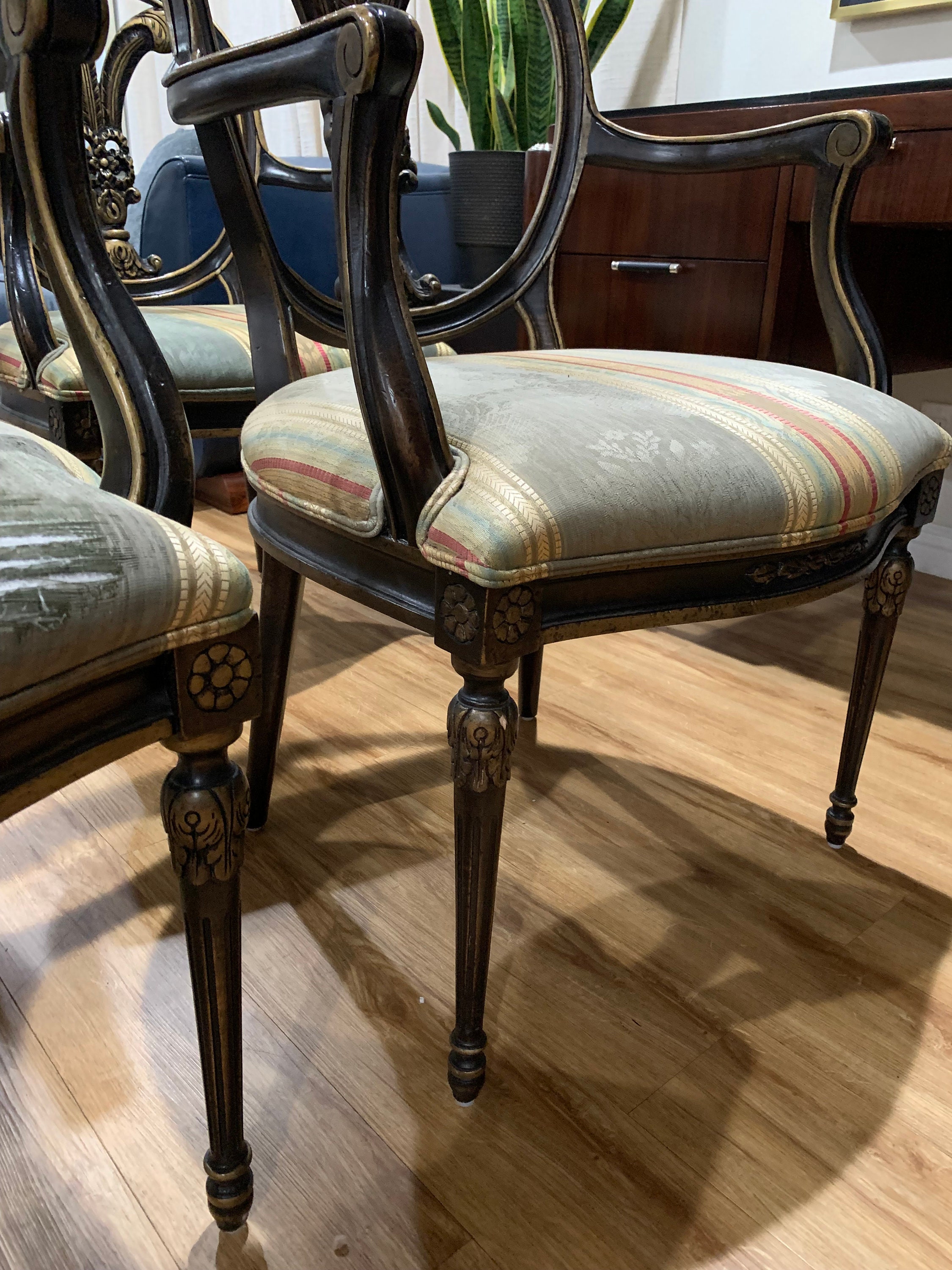 French Set of Six Louis XIV Style Dining Chairs - Etsy