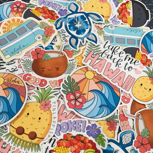 Hawaiian Stickers - Etsy