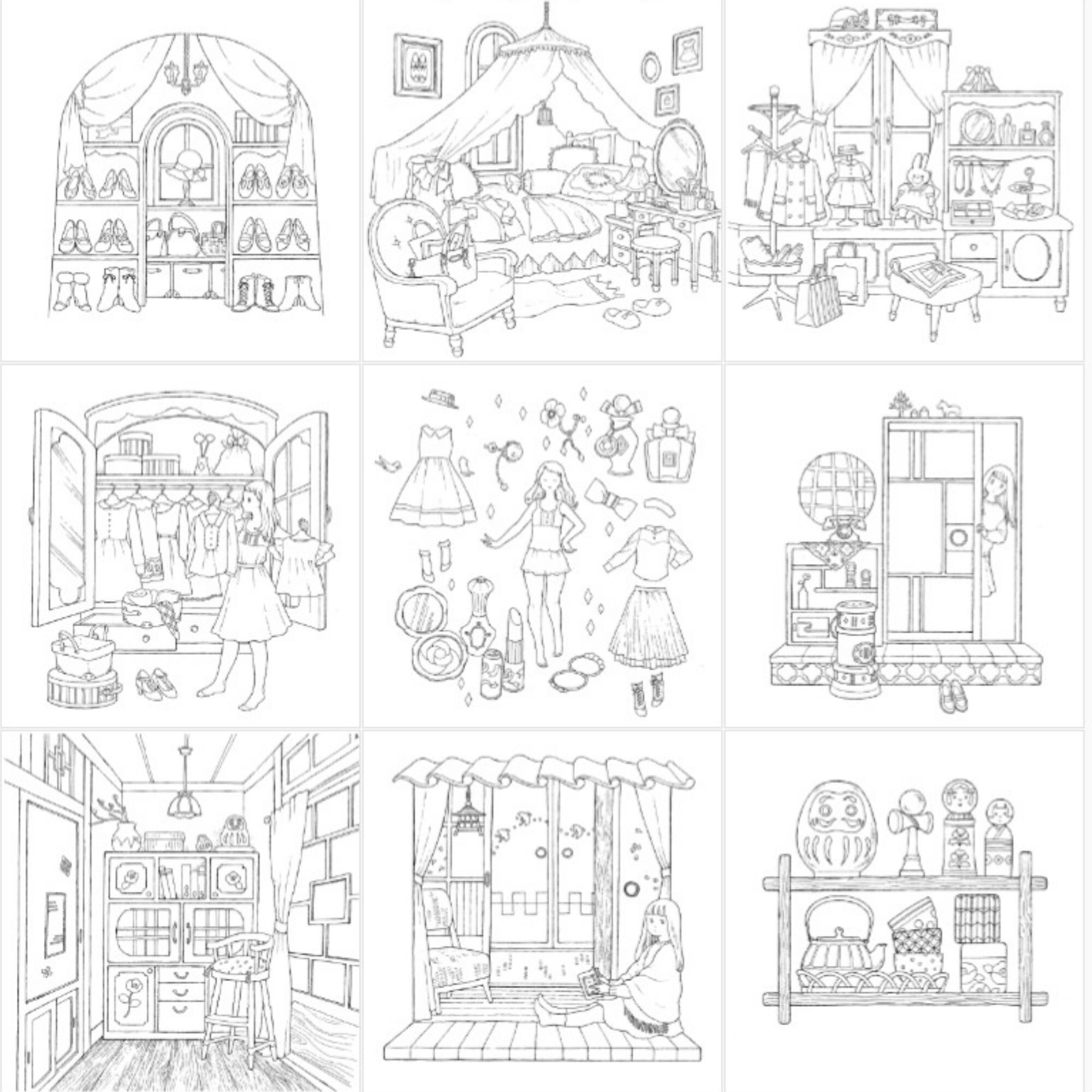 Dream Rooms Coloring Book|ebook Instant Download Pdf|coloring Book - Etsy