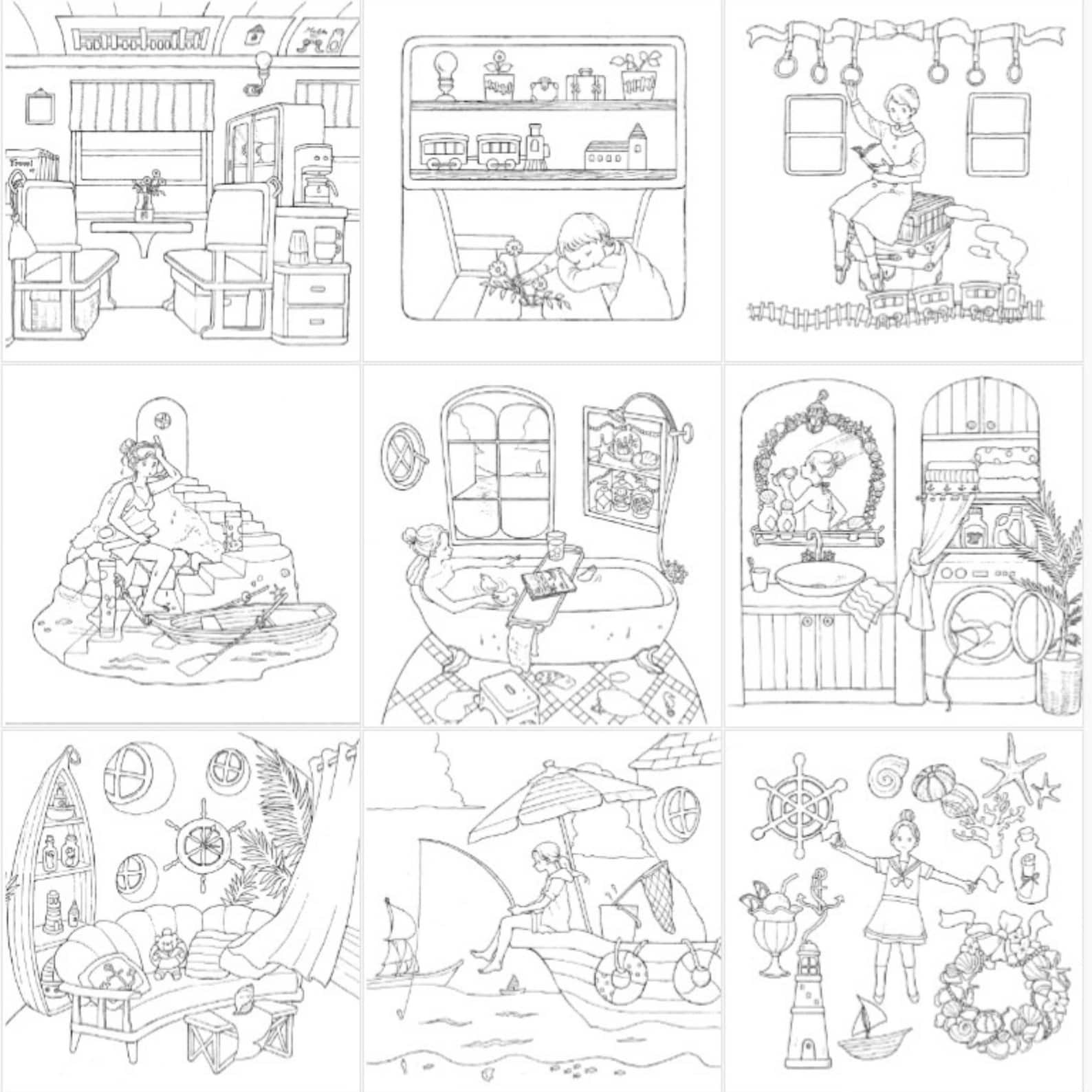 dream-rooms-coloring-bookebook-instant-download-pdfcoloring-etsy