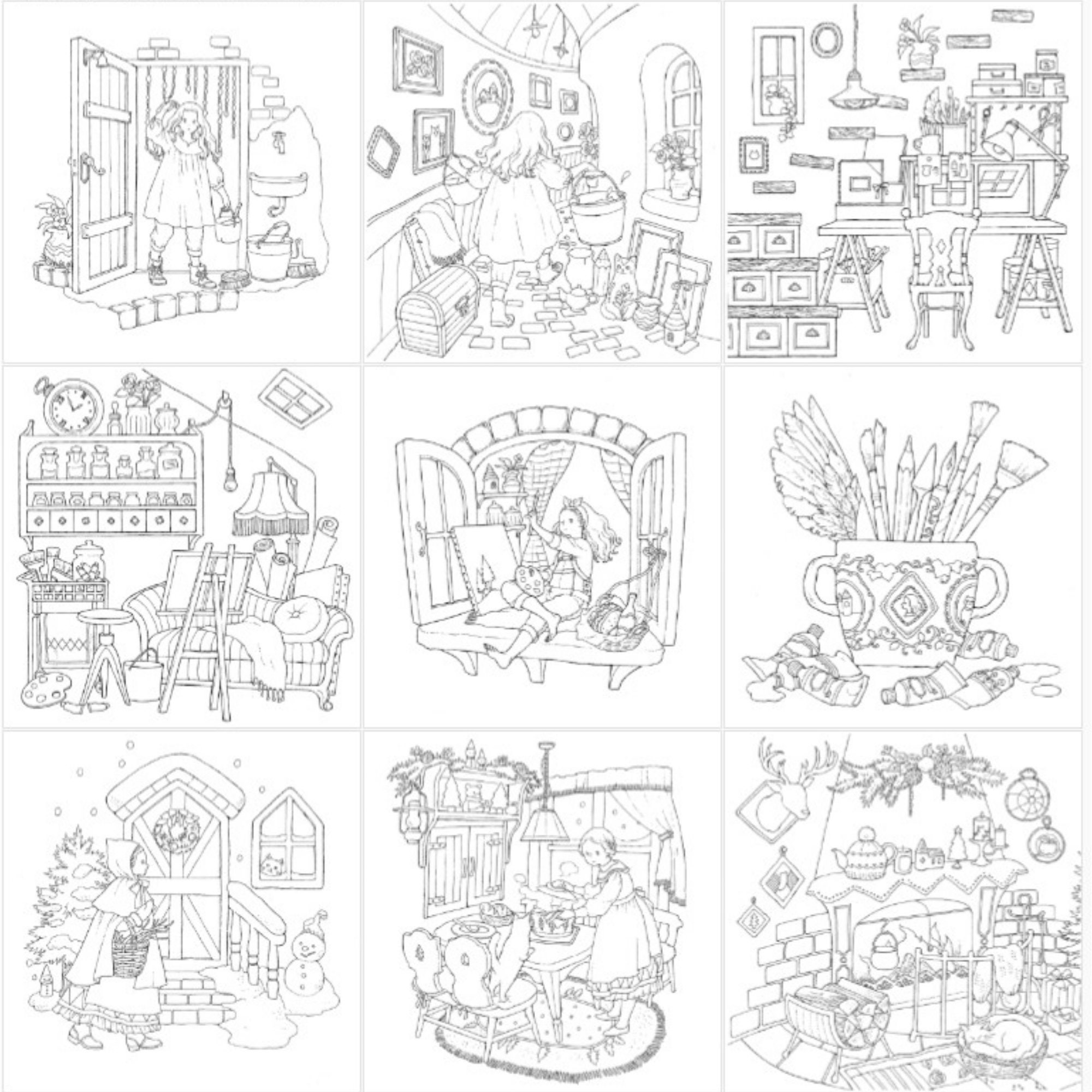 Dream Rooms Coloring Bookebook Instant Download Pdfcoloring Etsy