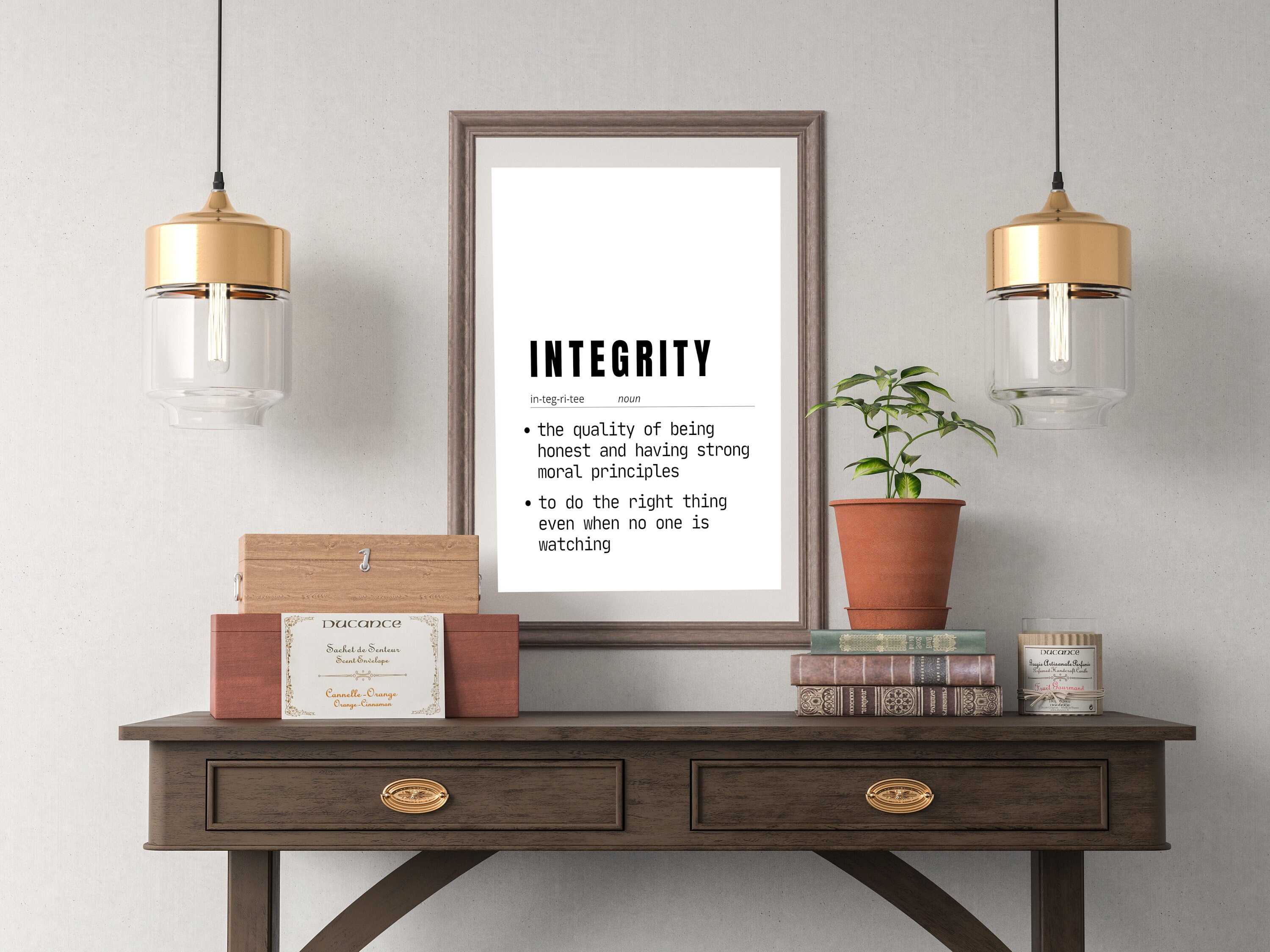 Minimalist Dictionary Print Wall Decor,integrity the Ability to Uphold ...