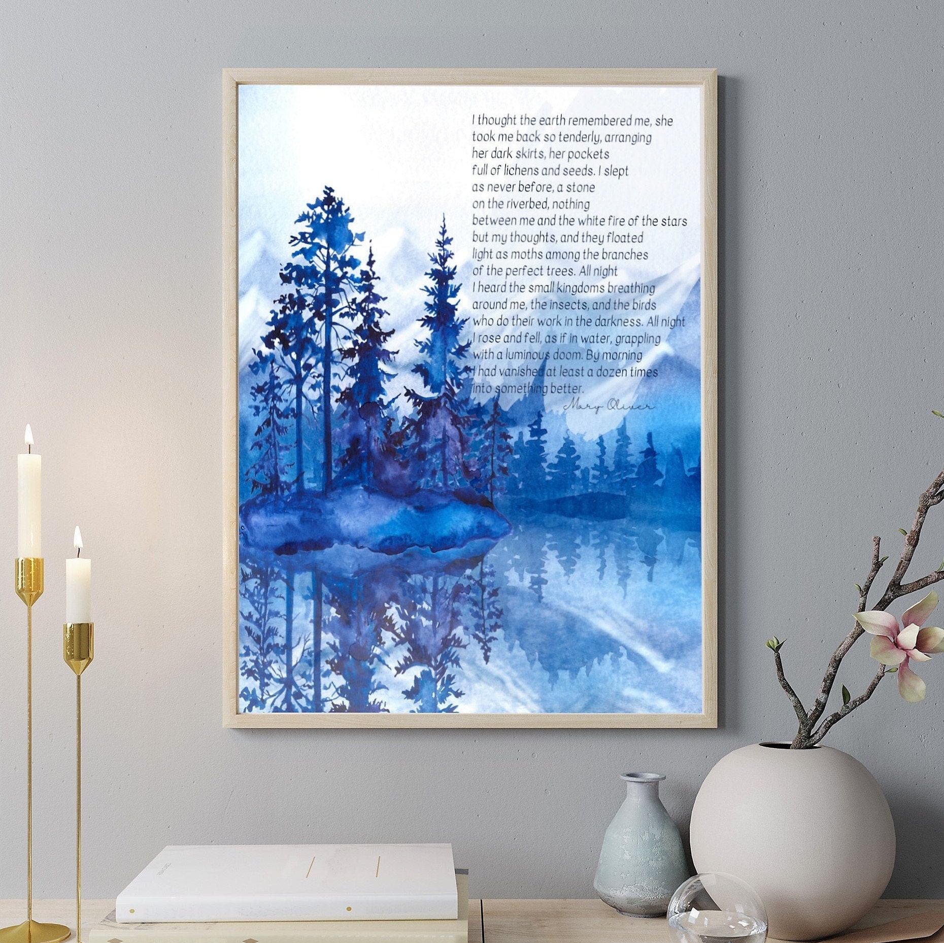 Mary Oliver Poem, Sleeping in the Forest, Cottagecore, Healing Digital ...