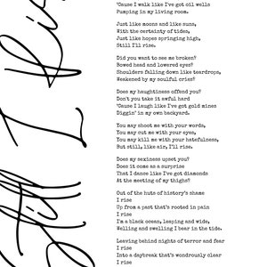 Still I Rise by Maya Angelou Poem Poster Print, Inspirational Poetry ...