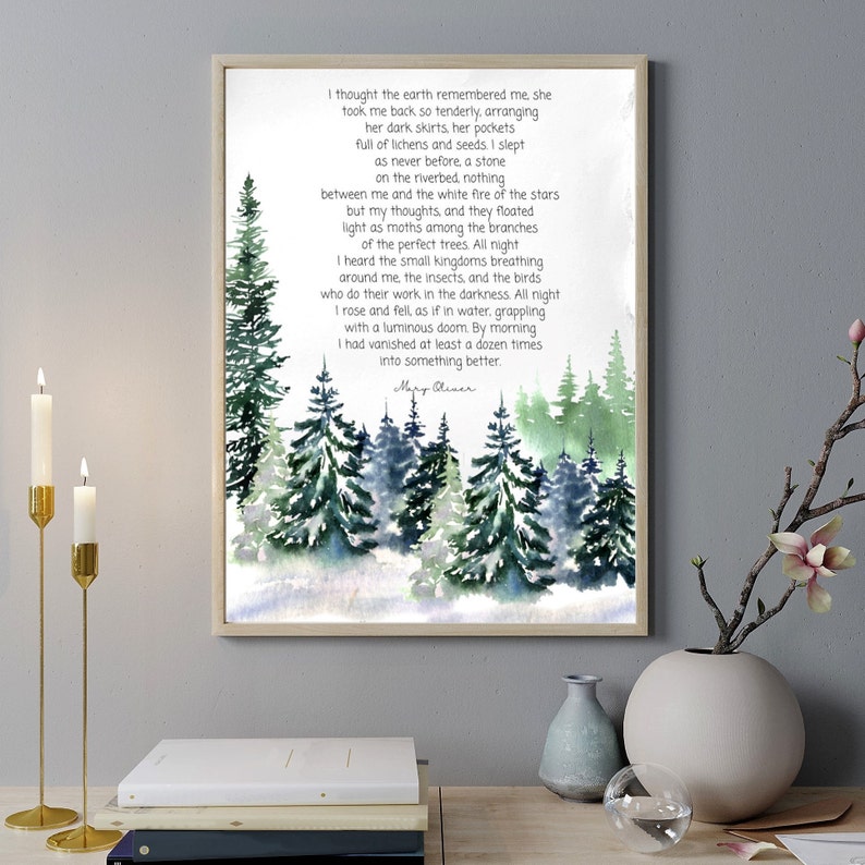 Mary Oliver Poem, Sleeping in the Forest, Cottagecore, Healing Digital ...