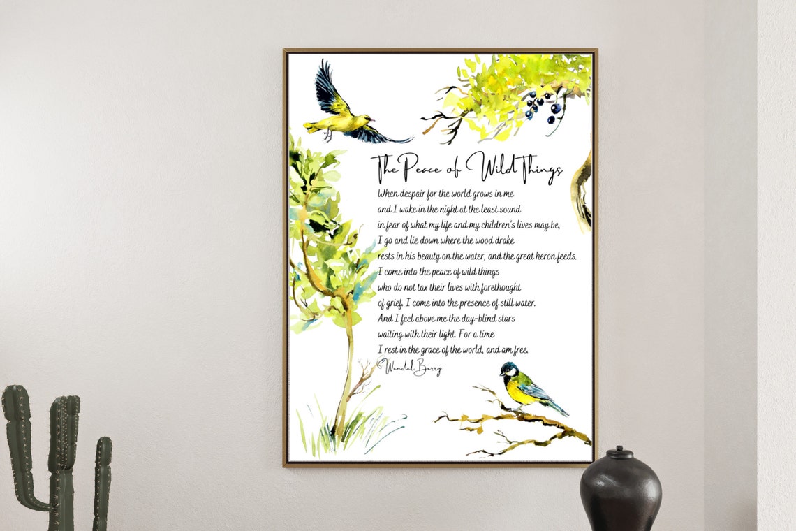 Wendell Berry Poem, Peace of Wild Things, Healing Nature Art ...