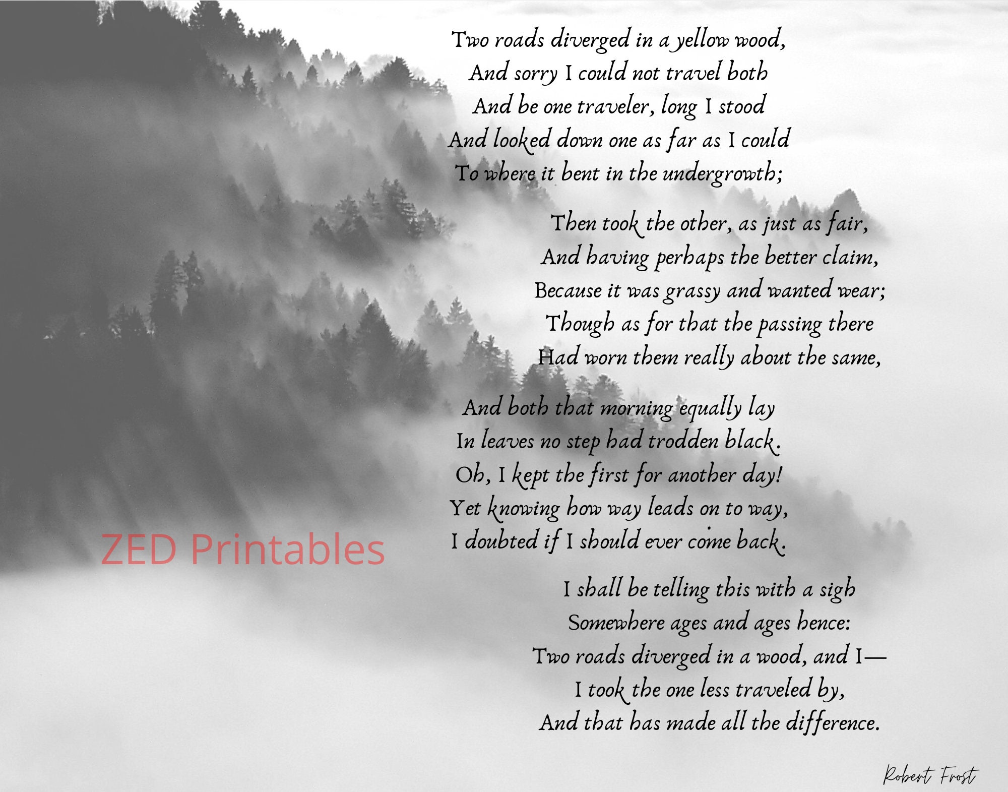 The Road Not Taken, Inspiring English Literature Classic Robert Frost ...