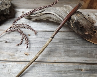 Wood Wand - Poplar Wood 15 1/4" With Brass Accents, Handmade Wooden ...